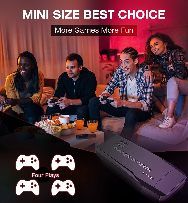 M8 Hd Mini Console 4k Game Stick Video Console With 2 Players Arcade ...