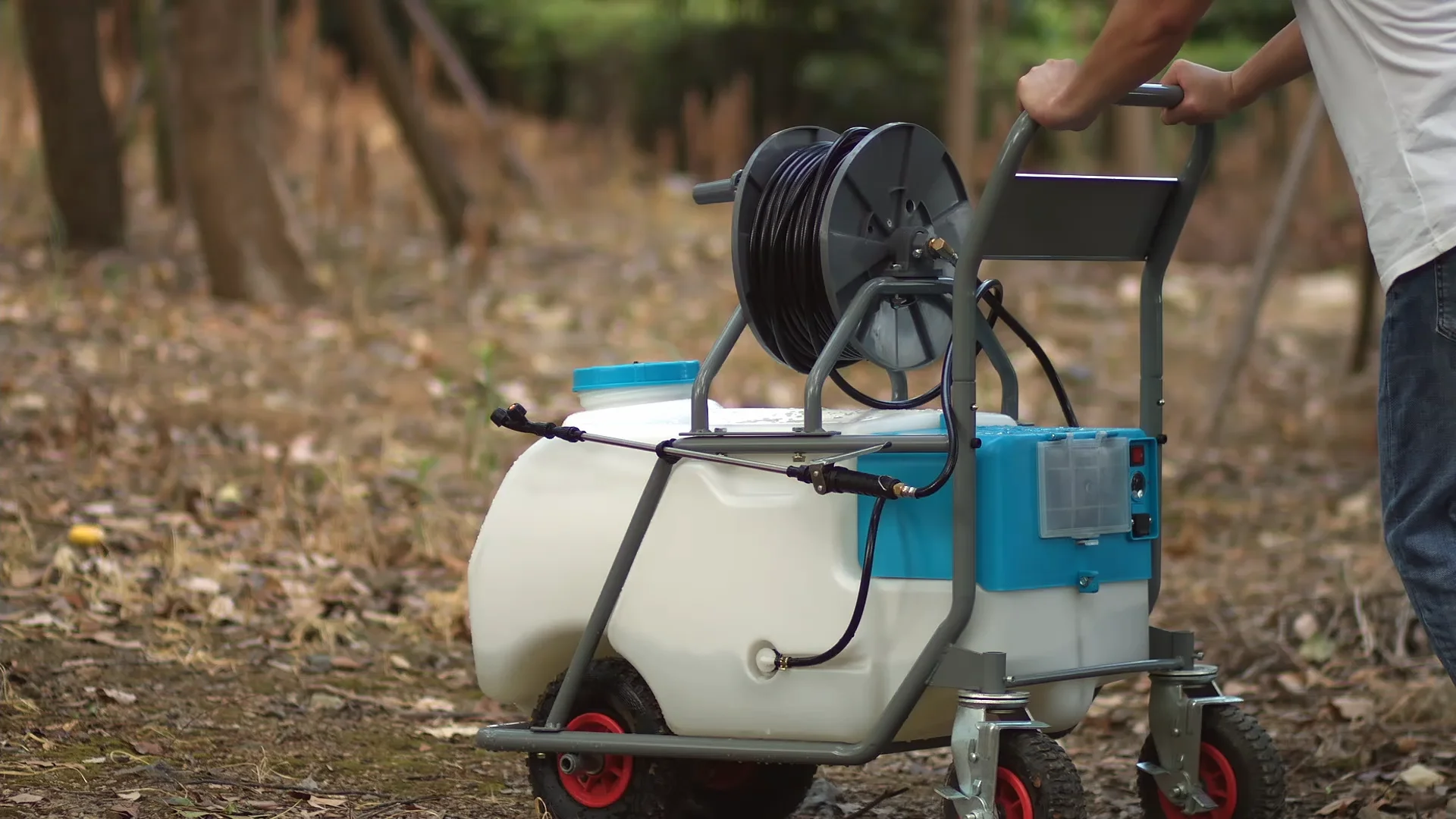 Agricultural Trolley 60l Hand Push Battery Electric Sprayer On Wheels ...