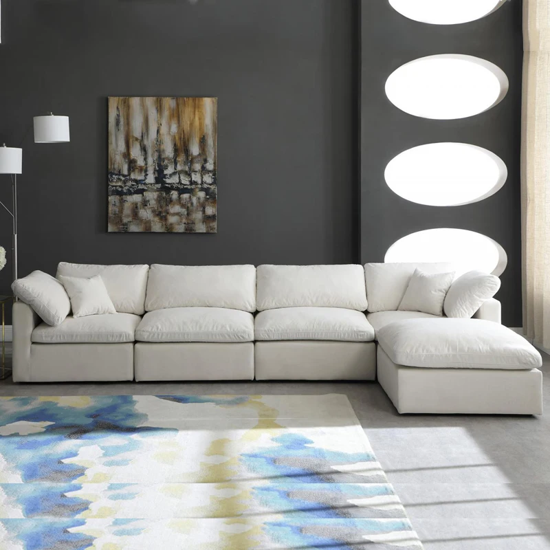 Modular Sectional Sofa Set Free Combination Armless Chair Fabric Sofa ...