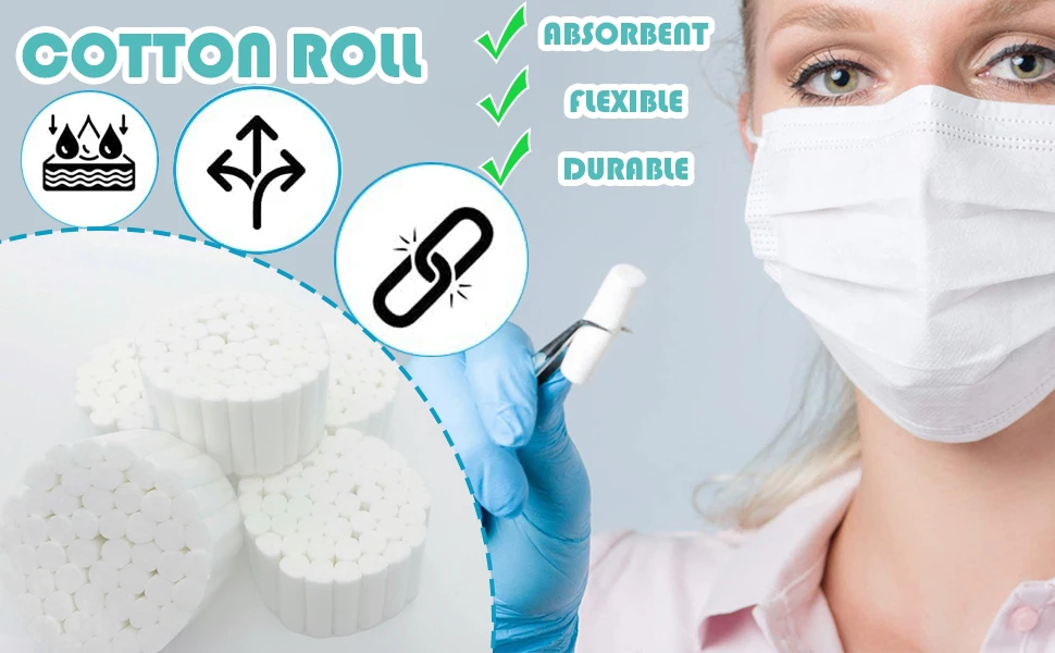 Nosebleed Plugs Dental Cotton Rolls 100% High Absorbent Non-Sterile ...