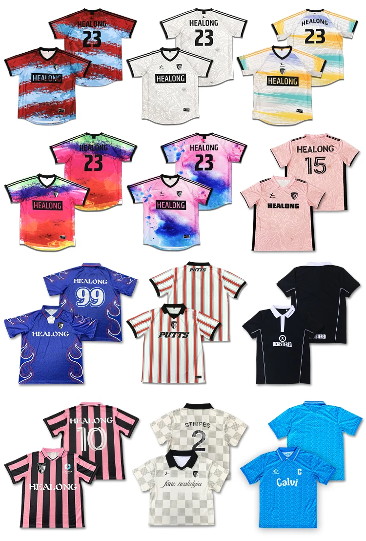 Wholesale Custom Retro Design Football Jersey Sublimated Stripe Soccer ...