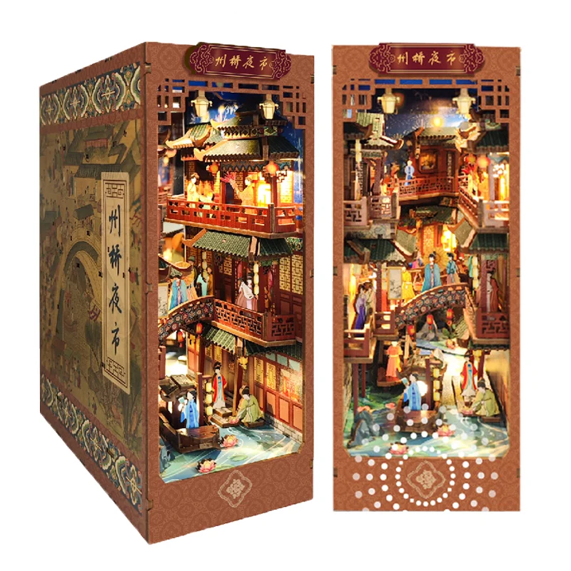 2025 Diy Book Nook Night Market Chinese Style Dollhouse Miniature ...