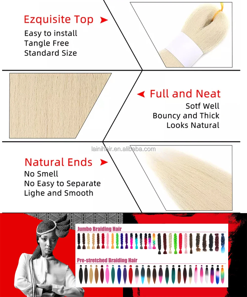 52-inch Yaki Pre-Stretched Braiding Hair - Stylish Extensions
