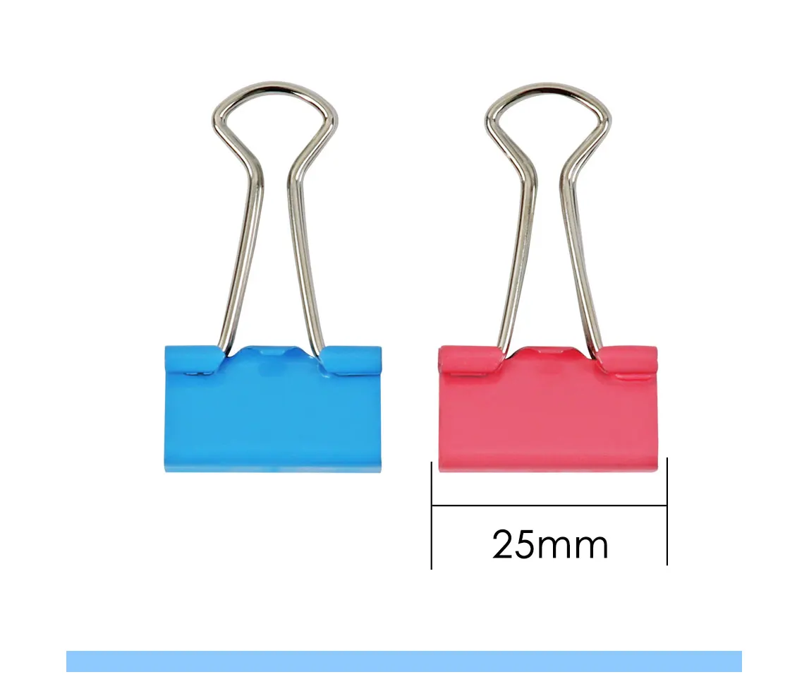 Foska 25mm Office Stationery Metal Colorful Binder Clips