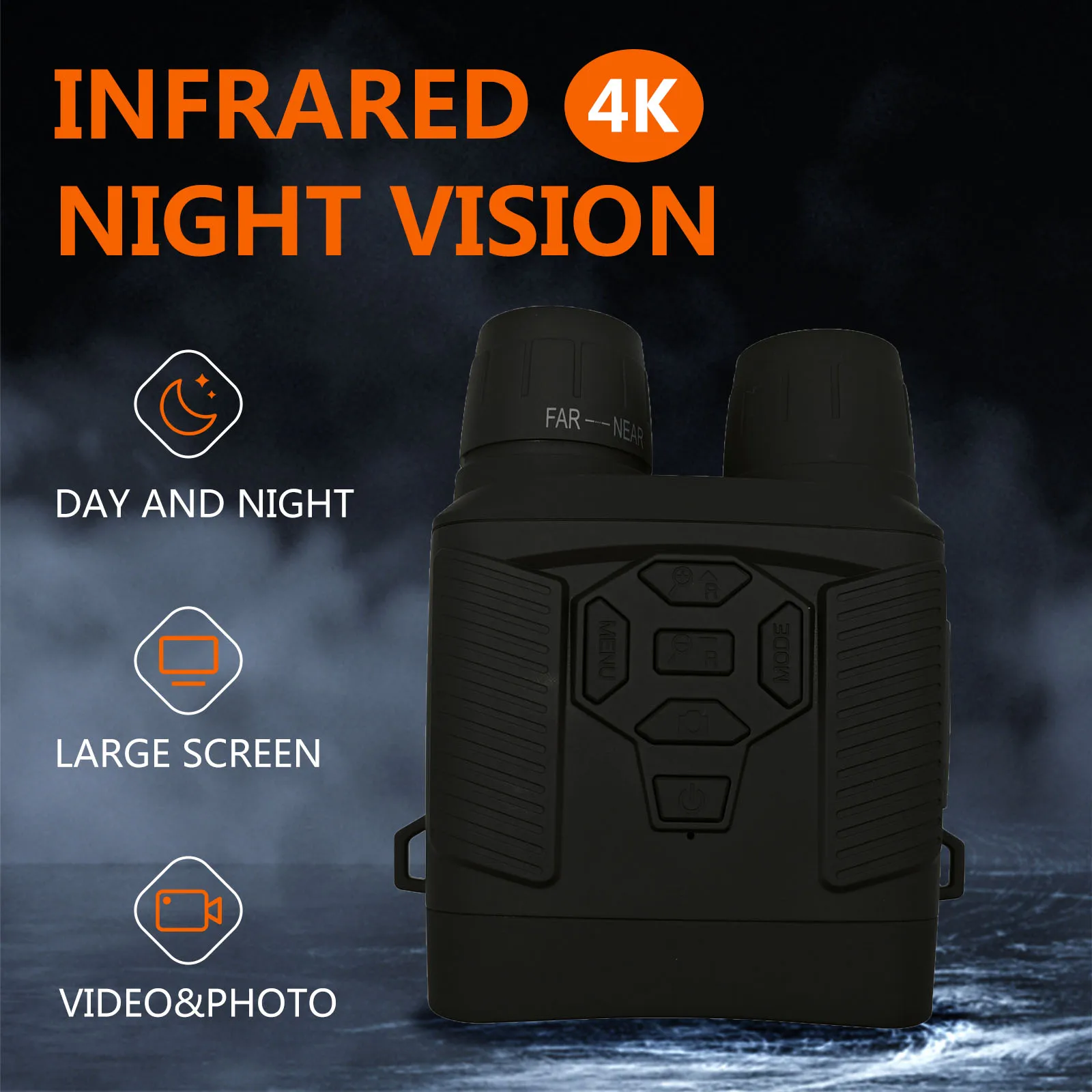 Huntercam Y6 Auto Gain Binocular Night Vision 4k Laser With 5x Afocal ...