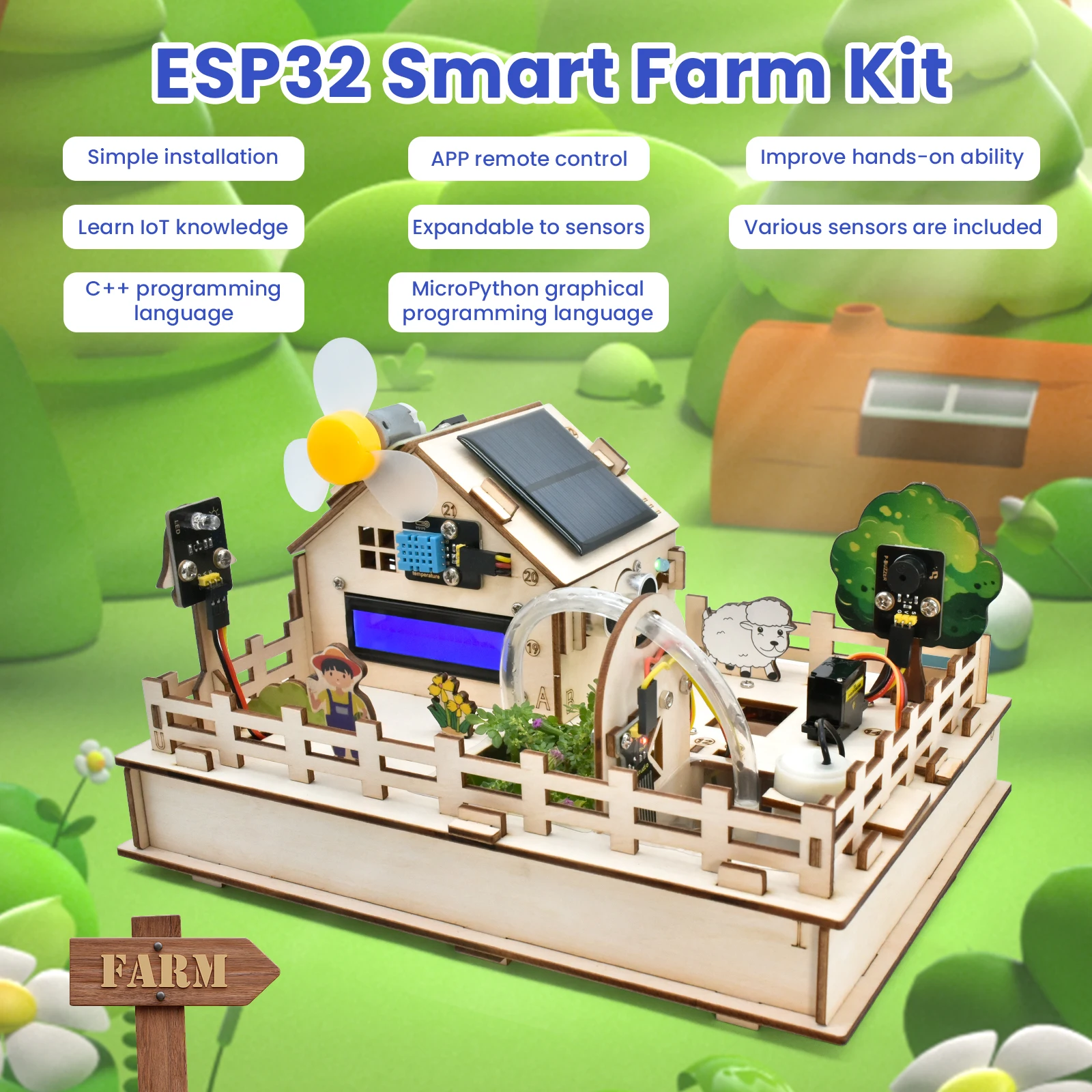 Keyestudio Esp32 Iot Smart Farm Starter Kit For Arduino Scratch 3.0 ...