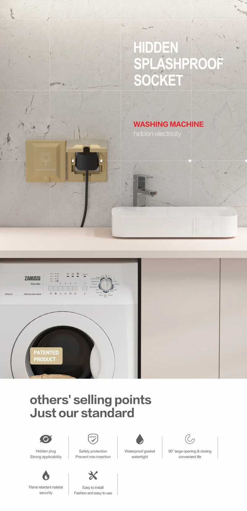 Uk Plug 13a Wall Embedded Socket Panel,Hidden Wall 220v Electrical ...