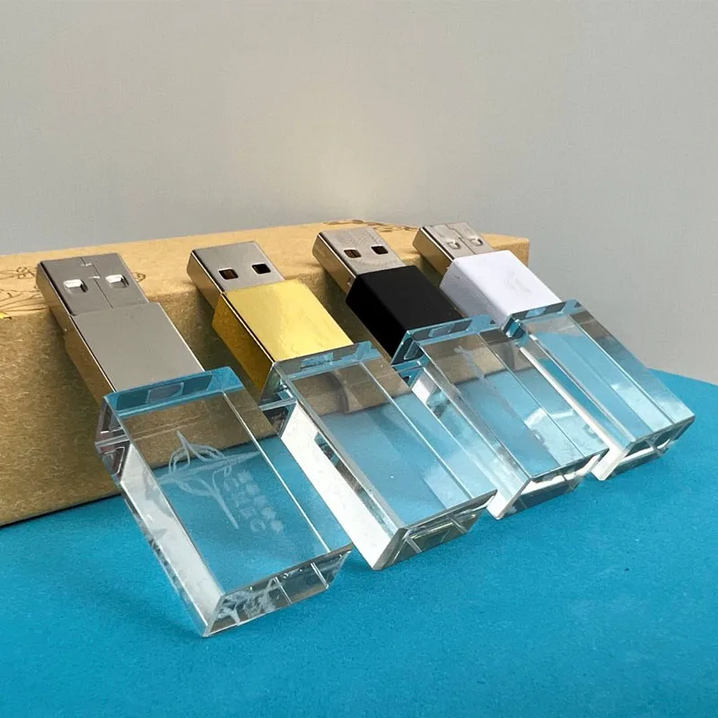 Luxury Rose Gold Pen Drive 2.0 3.0 Mini Glass 8gb 16gb 32g 64gb 128gb ...