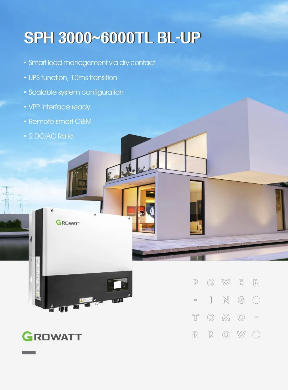 On Grid Off Grid Solar Growatt Hybrid Inverter Sph6000 Growatt 5kva ...