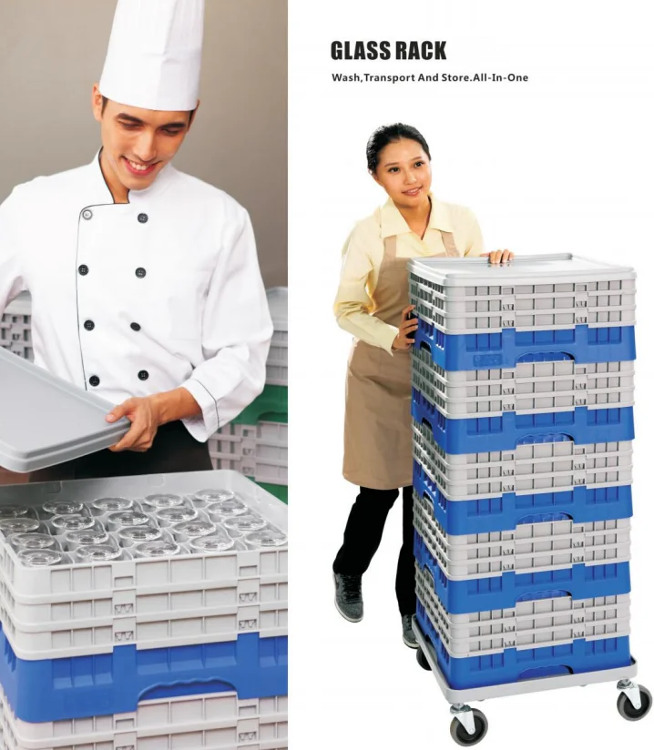 Tengjie Commercial Glass Rack Dolly - Heavy Duty & Durable