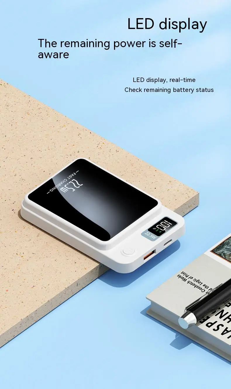 Oem Customizad Power Bank Mini 5000mah Led Display Qc3.0 22.5w Quick ...