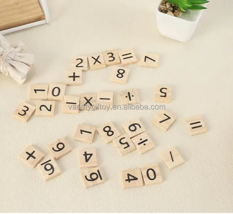 Wooden Numbers Chip Block Set Arithmetic Teaching Aid| Alibaba.com