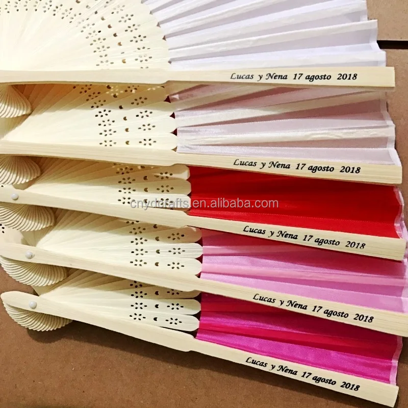 Personalized White Wedding Hand Fans - Elegant & Functional