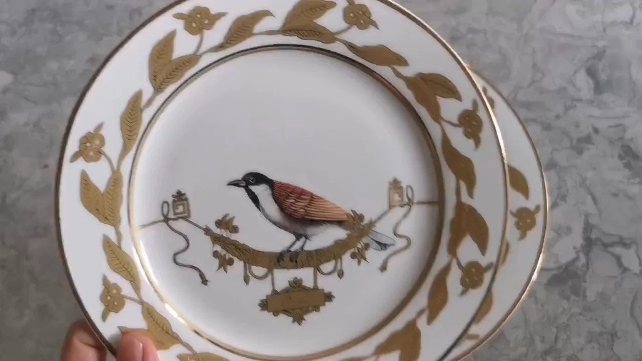 New Design Luxury Bone China Wedding Dinner Plate Set Gold Ceramic ...