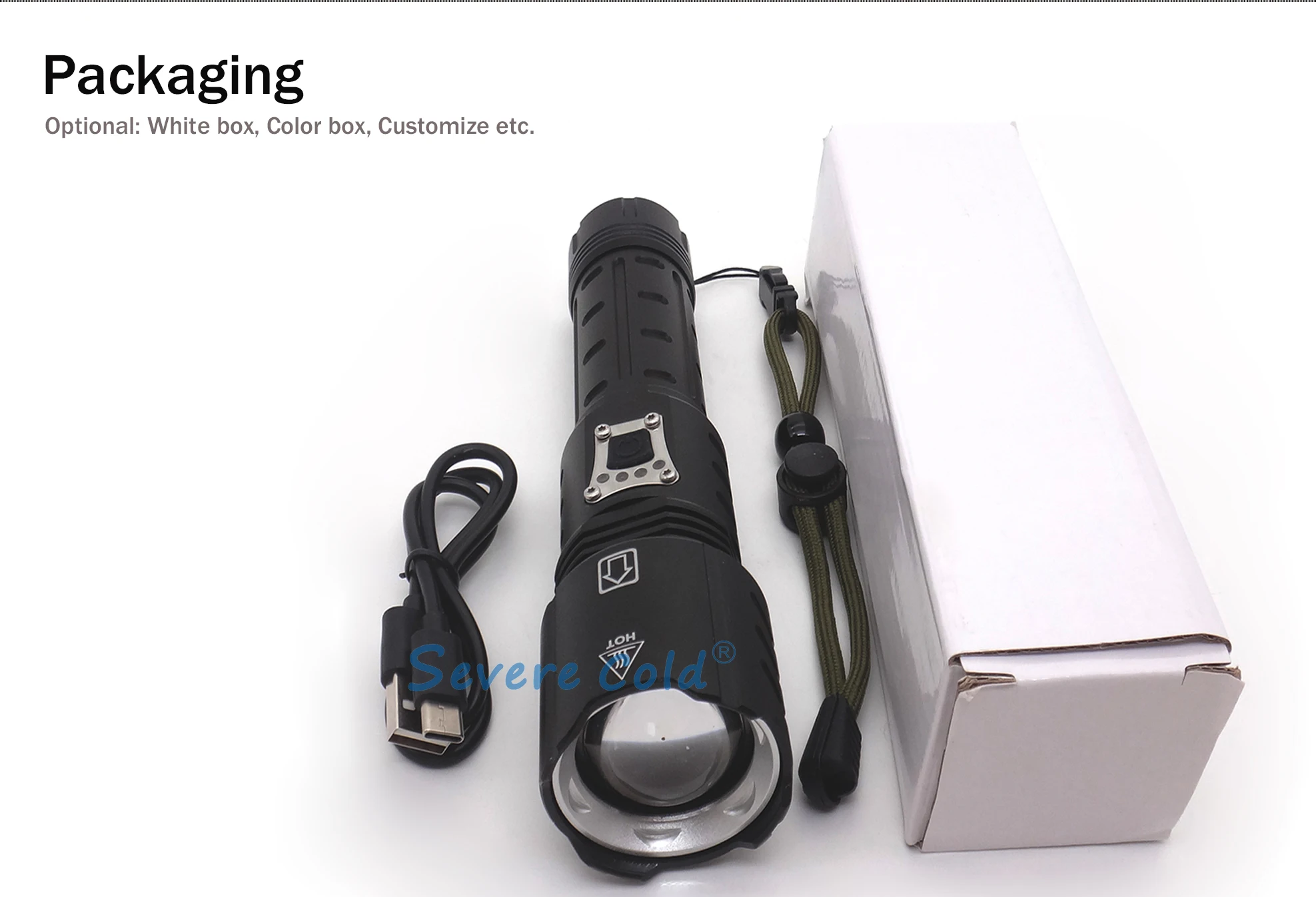Severe Cold P90 Zoomable Warm White Led Flashlight Usb Rechargeable ...