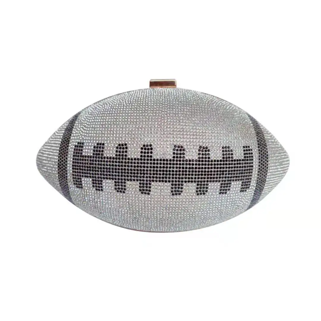 New Rhinestone American Football Round Ball Purse Stone Bling Diamond ...