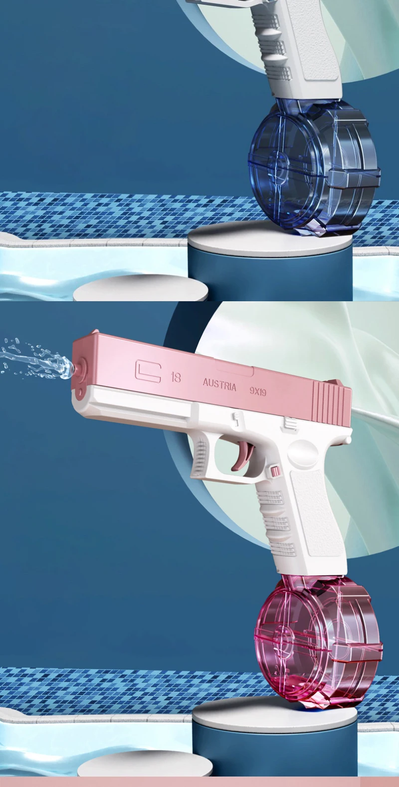 Outdoor Summer Water Pistol Pool Party Toy Shooting Guns Electric Water ...