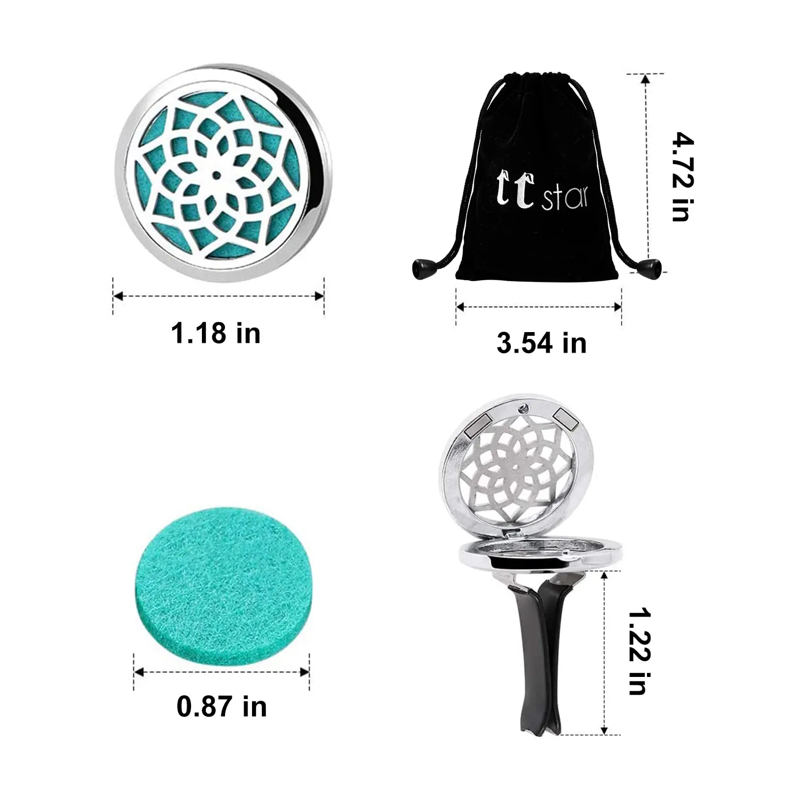 Hot Selling Tree Of Life Stainless Steel Car Fragance Diffuser Vent ...