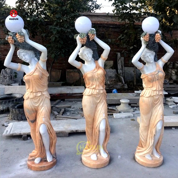 Sunset Red Stone Garden Lighting Sculpture Marble Statue Lamp - Buy ...