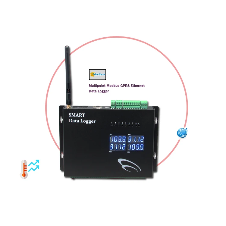 channel Multipoint Modbus GPRS Ethernet pulse counter modbus voltage and current data logger ...
