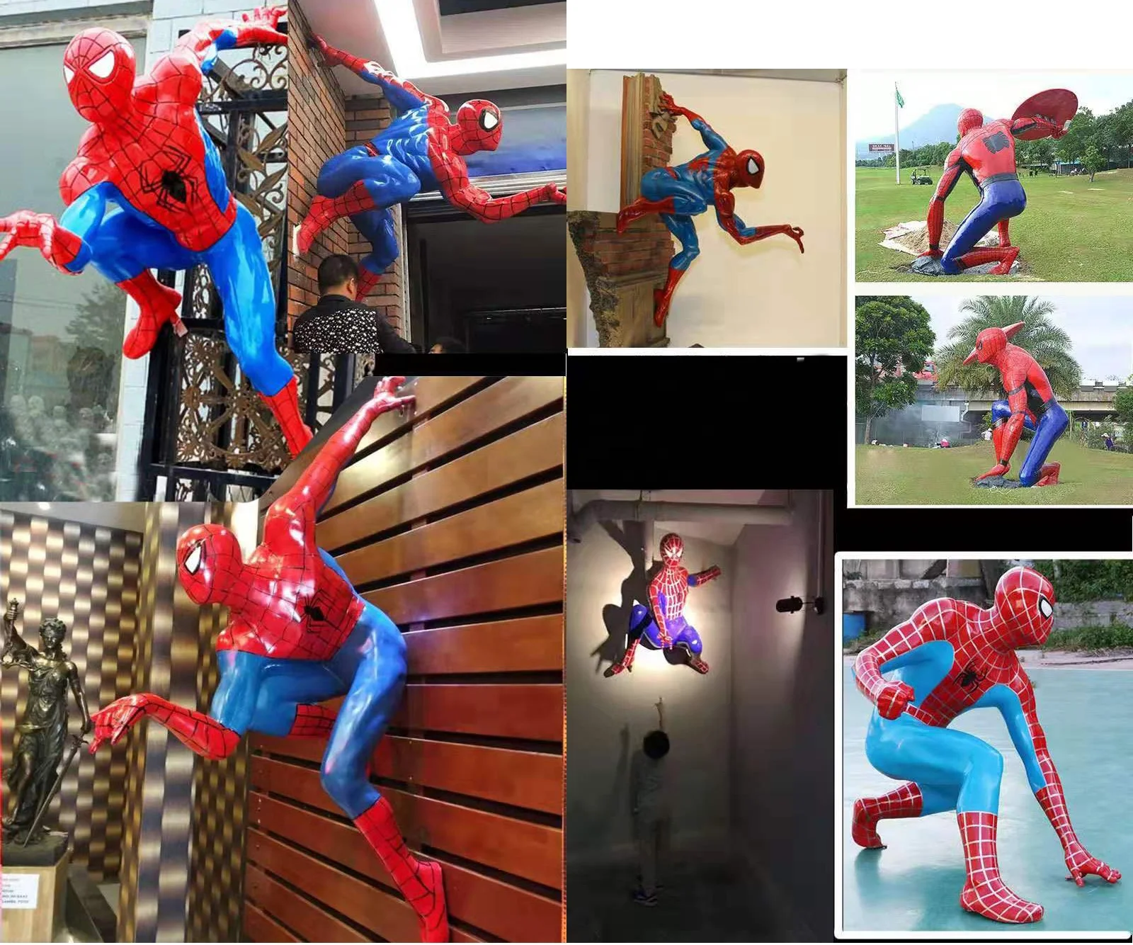 Life-size Spider Man Statue - Decorative Fiberglass Craft