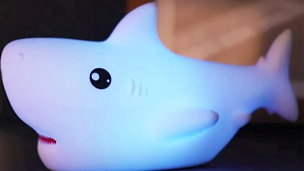 Portable Cute Shark Silicone Led Night Lamp Children Night Light ...