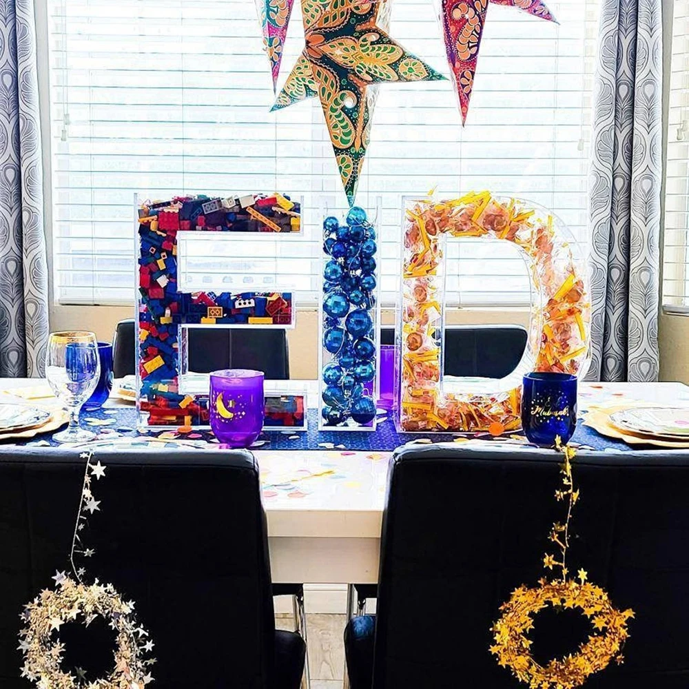 Custom 3D Fillable Acrylic Letters for Wedding Candy Dispensers