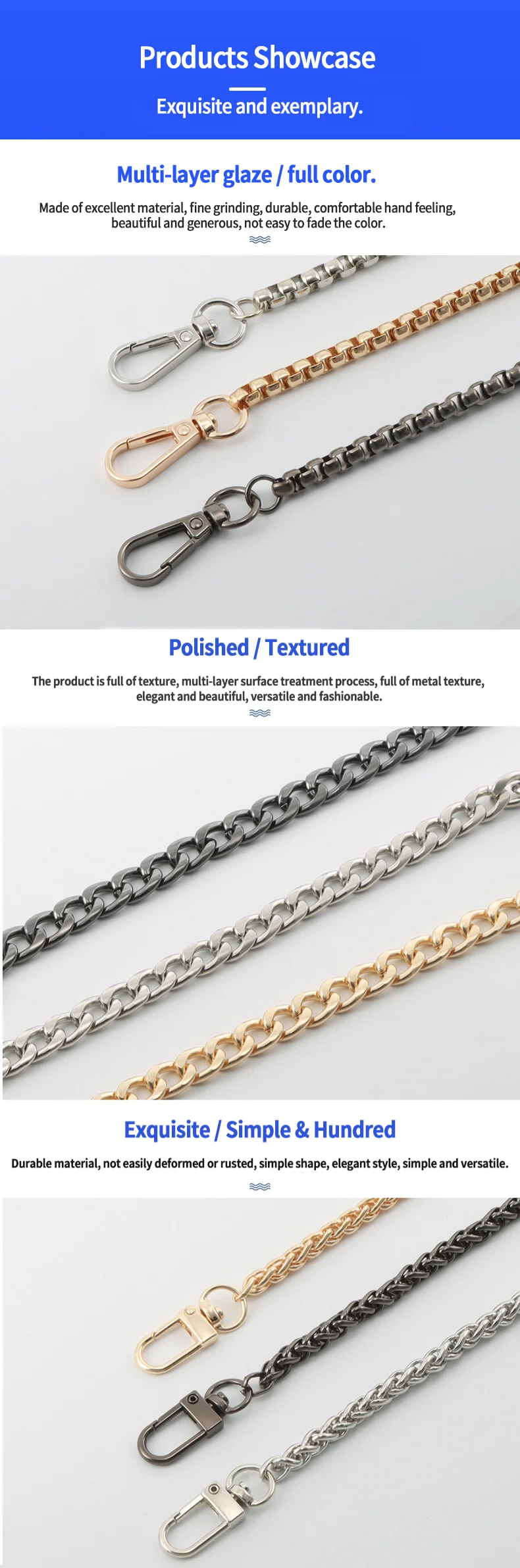 Wholesale Shoulder Bag Chain Accessories - Custom Metal Chains for Bag ...