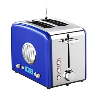 Retro Bread Toaster 2 Slice Extra Wide Slot Stainless Steel Radio ...