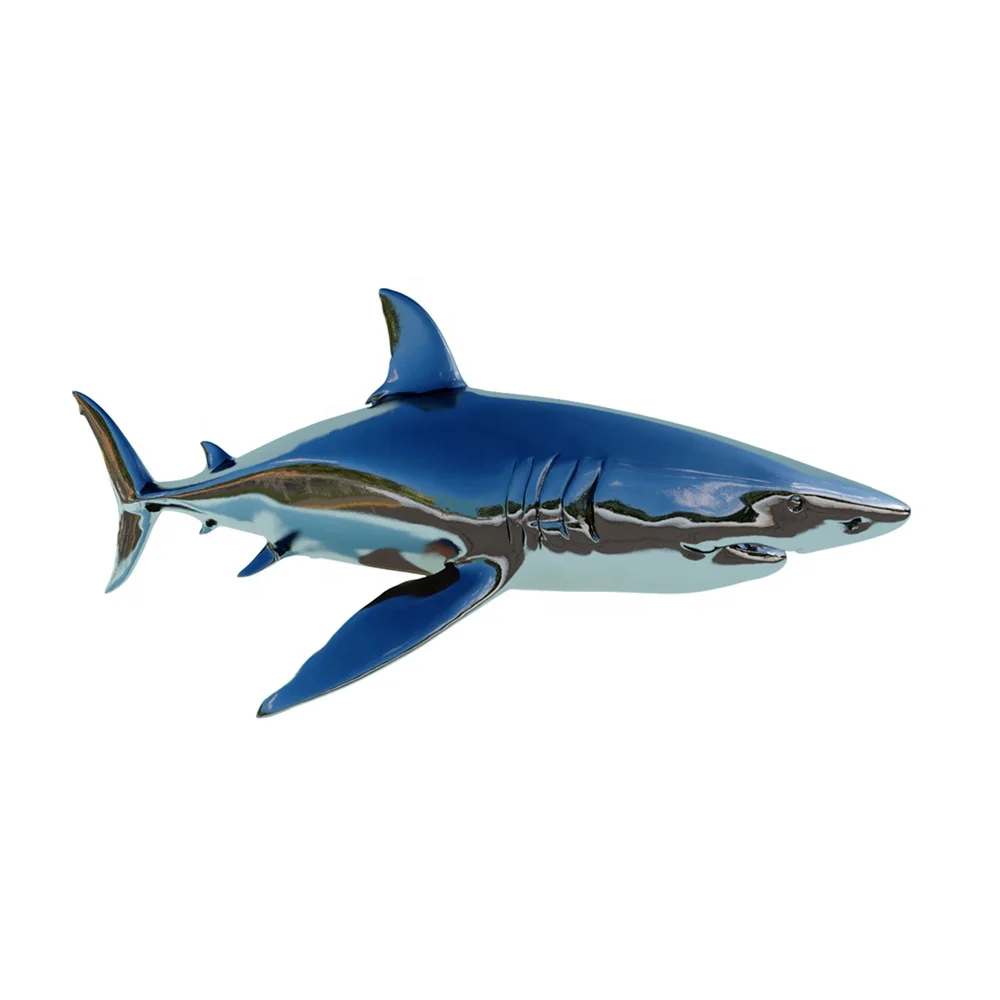 3D Life Size Metal Shark Model Statue for Outdoor Decor