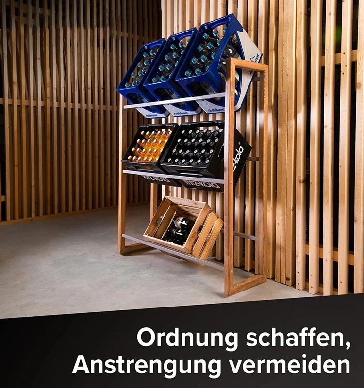 Eco Go Wooden Bamboo Drinks Crate Shelf - Sustainable Storage