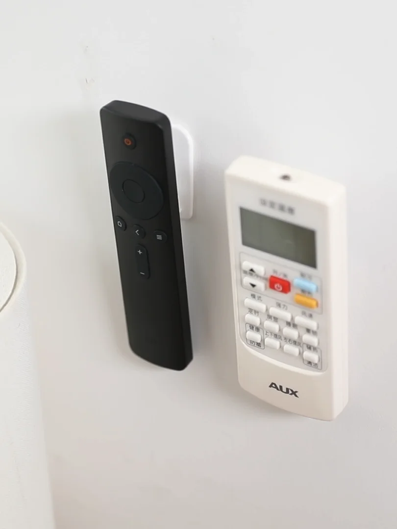 Shimoyama Wall Mount Storage Sticky White Plastic Remote Control Holder ...