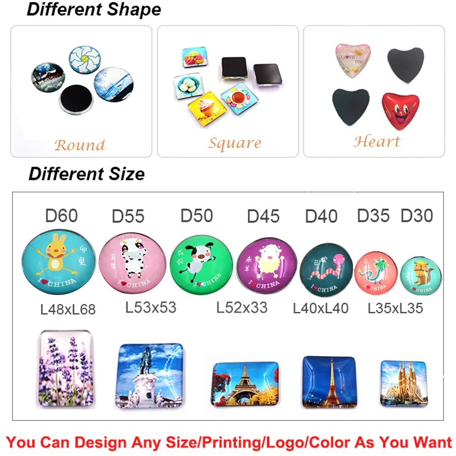 Promotional Custom Souvenir Fridge Magnet Round Glass Refrigerator ...