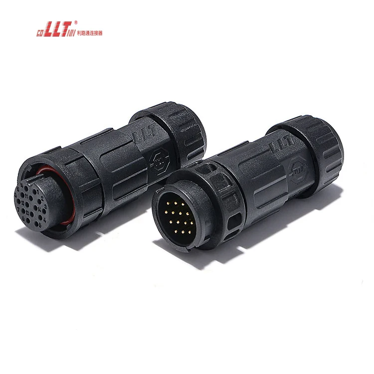 14pin M19 Led Strip Electrical Cable Ip68 Waterproof Wire Connector ...