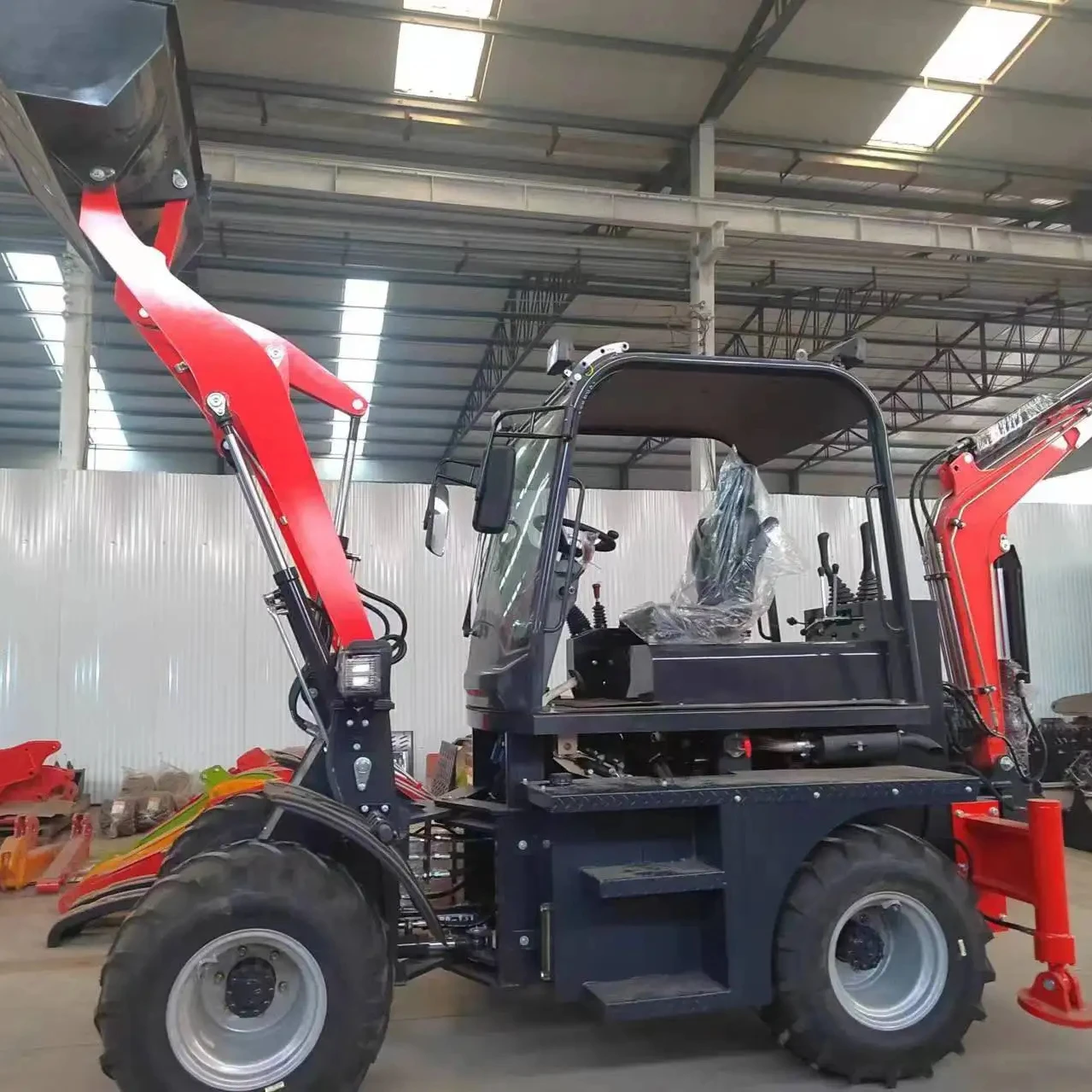 Articulated Wheel Loader Hydraulic Mini Shovel Plate Backhoe Loader ...