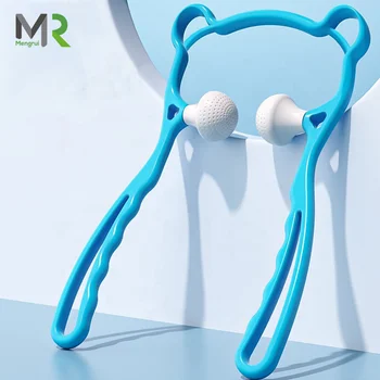 Neck Massager Roller Dual Soft Ball Handheld Manual Cervical Spine ...