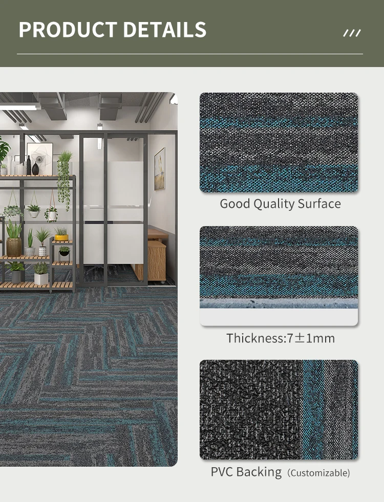 Luxury Removable Carpet Tiles 50x50 Office Fiberglass Modular Carpet ...
