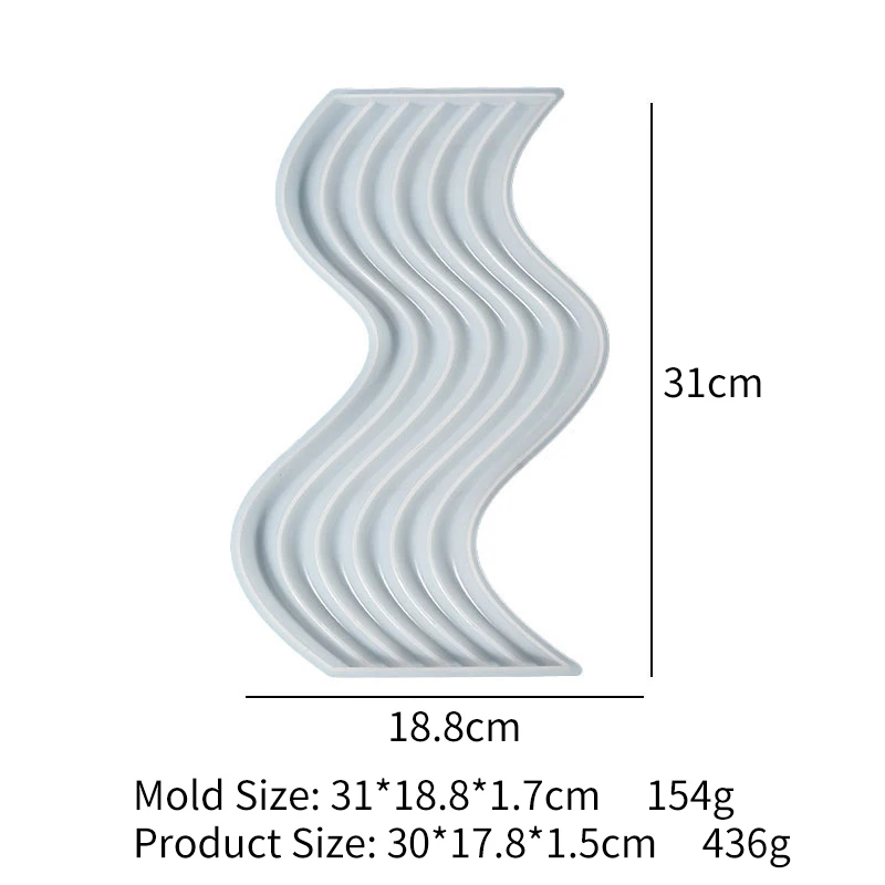 DM537 Wavy Wall Tile Silicone Mold - DIY Crafts & Home Decor