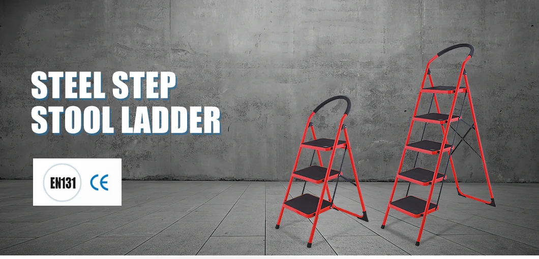 Household Foldable Step Steel Ladder - Durable & Versatile