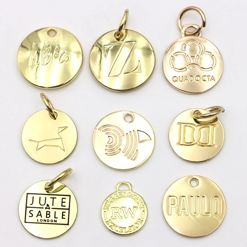 28mm Flower Epoxy Plate Custom Garment Bag Accessories Metal Brand Name ...