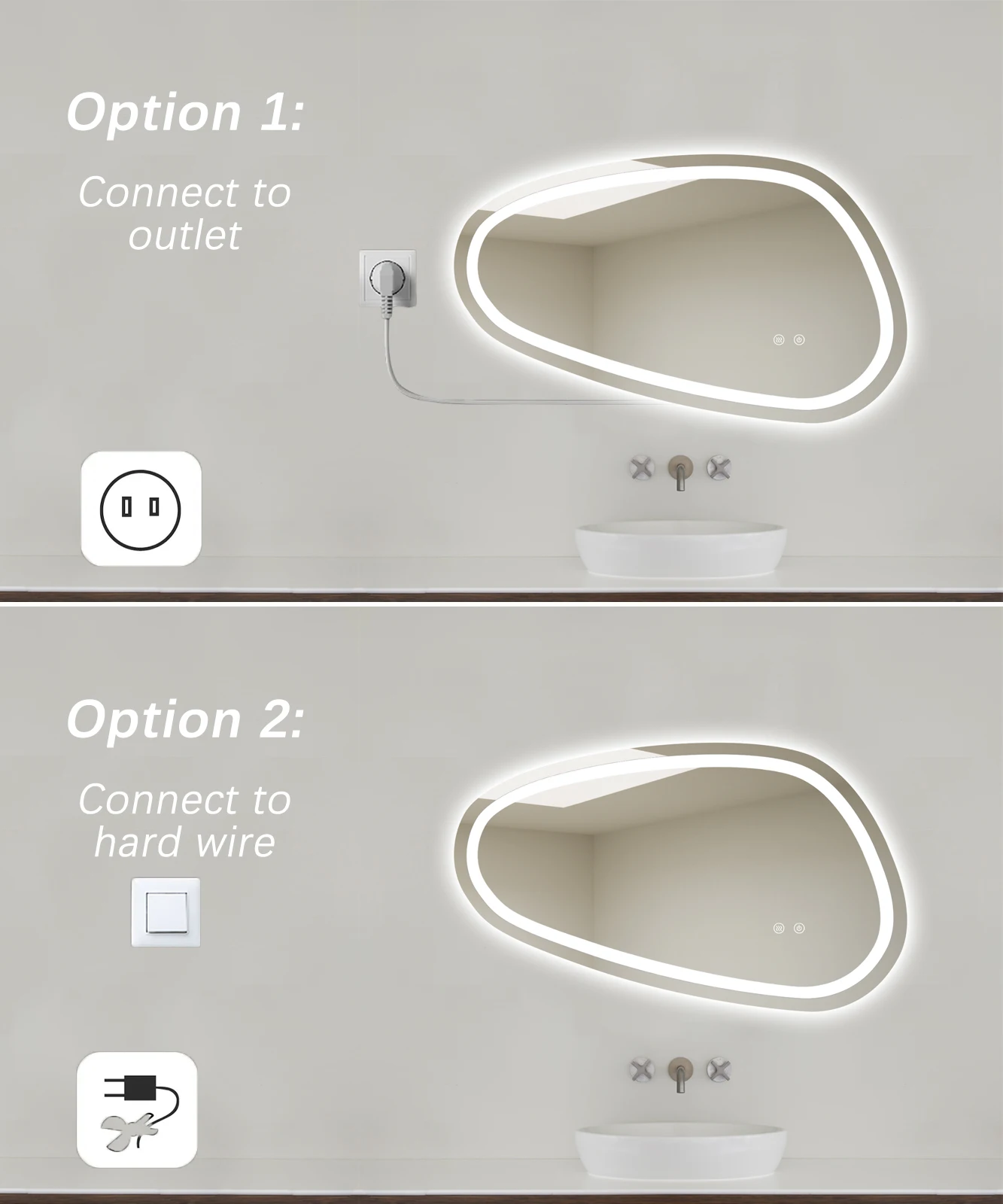 High Quality LED Mirror Mist Eliminator Amplifying Smart Touch Screen ...