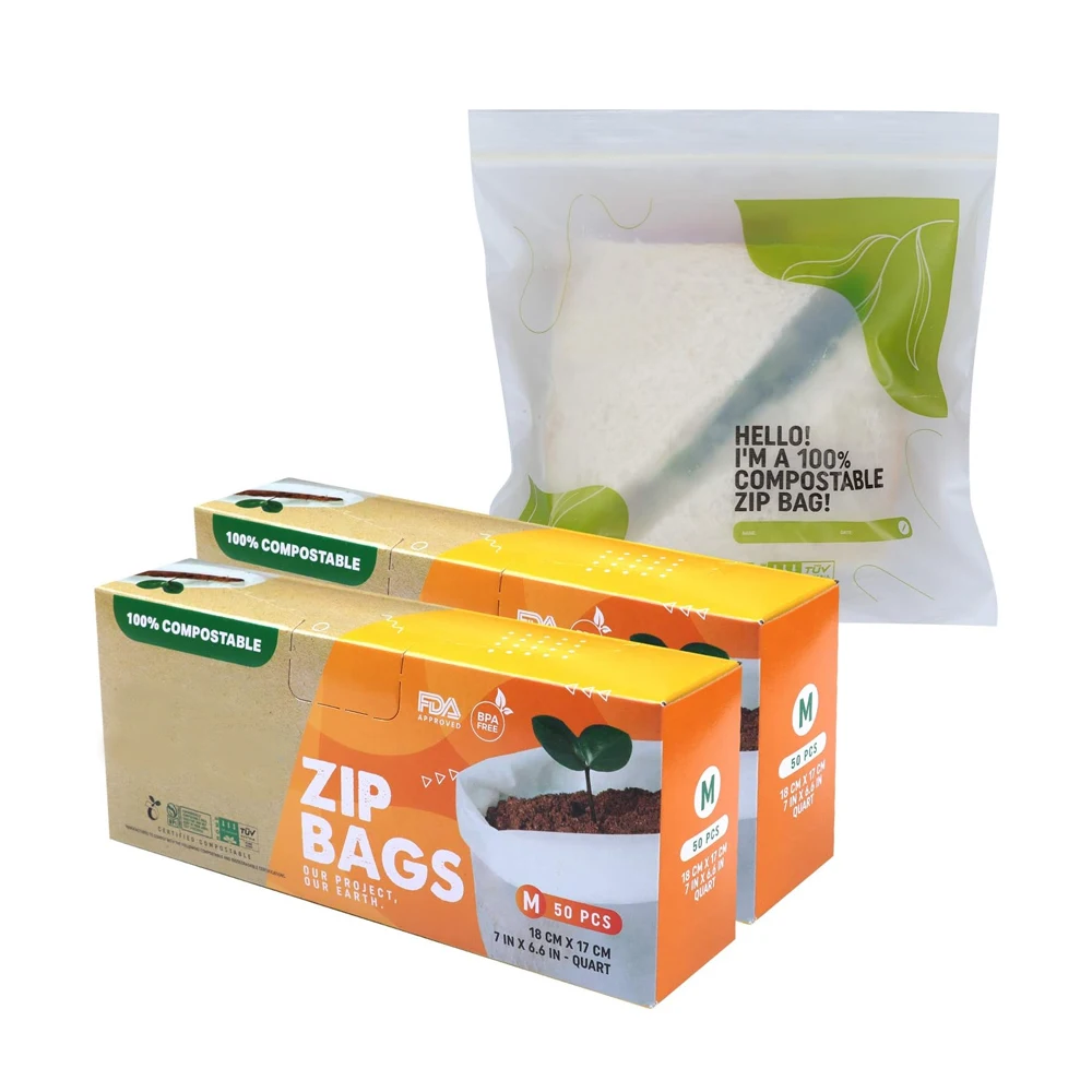 Home Compostable Zip Lock Bags - Sustainable & Biodegradable