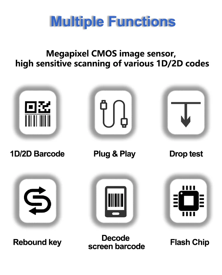 Imarcone 2d Wired Barcode Scanner Handheld Scanner 2d Windows For Store ...