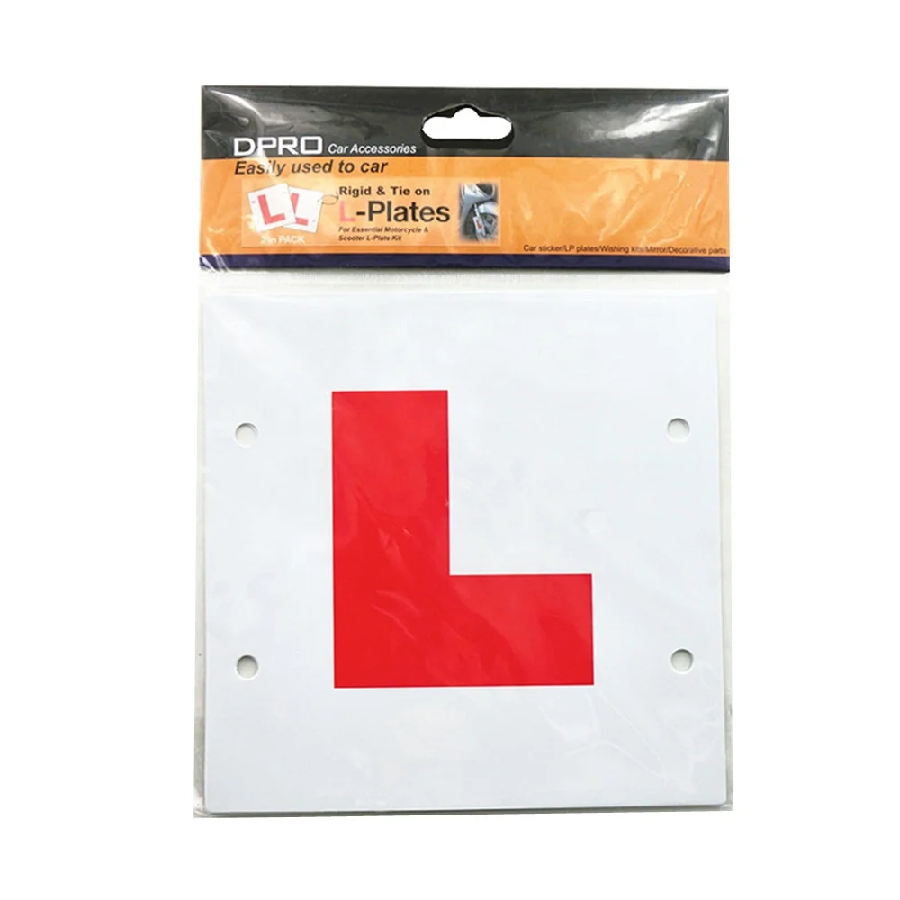 PVC Motorcycle New Learner Driver L Plates Plastic Road Safety Warning ...