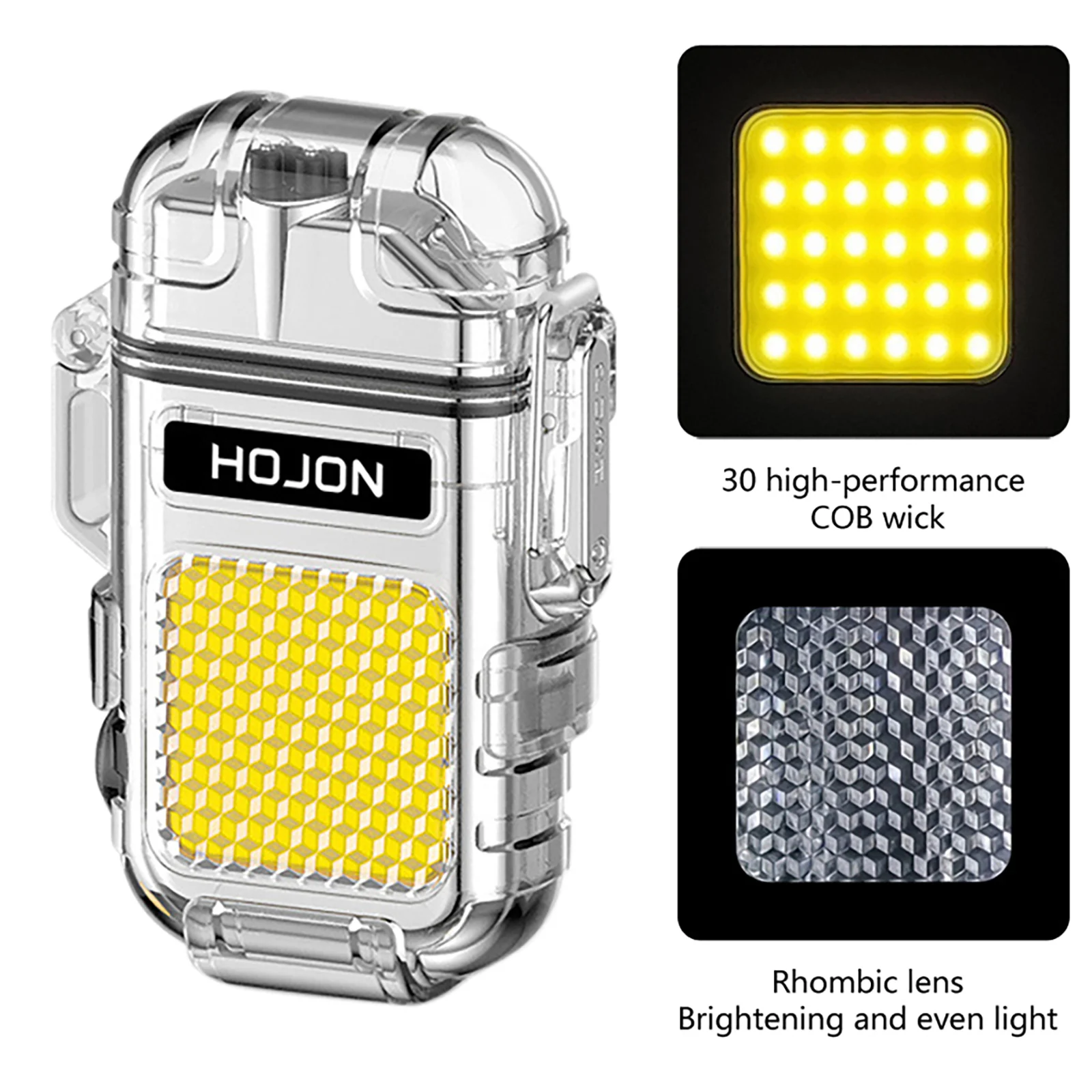 Luminous Transparent Shell Waterproof Double Arc Lighter