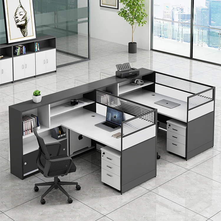 Modern Office Cubicles Workstation Desk Office Furniture 2 Person Staff ...