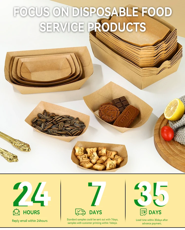 Fast Food Paper Tray Kraft Paper Food Tray Accepting Customization And ...