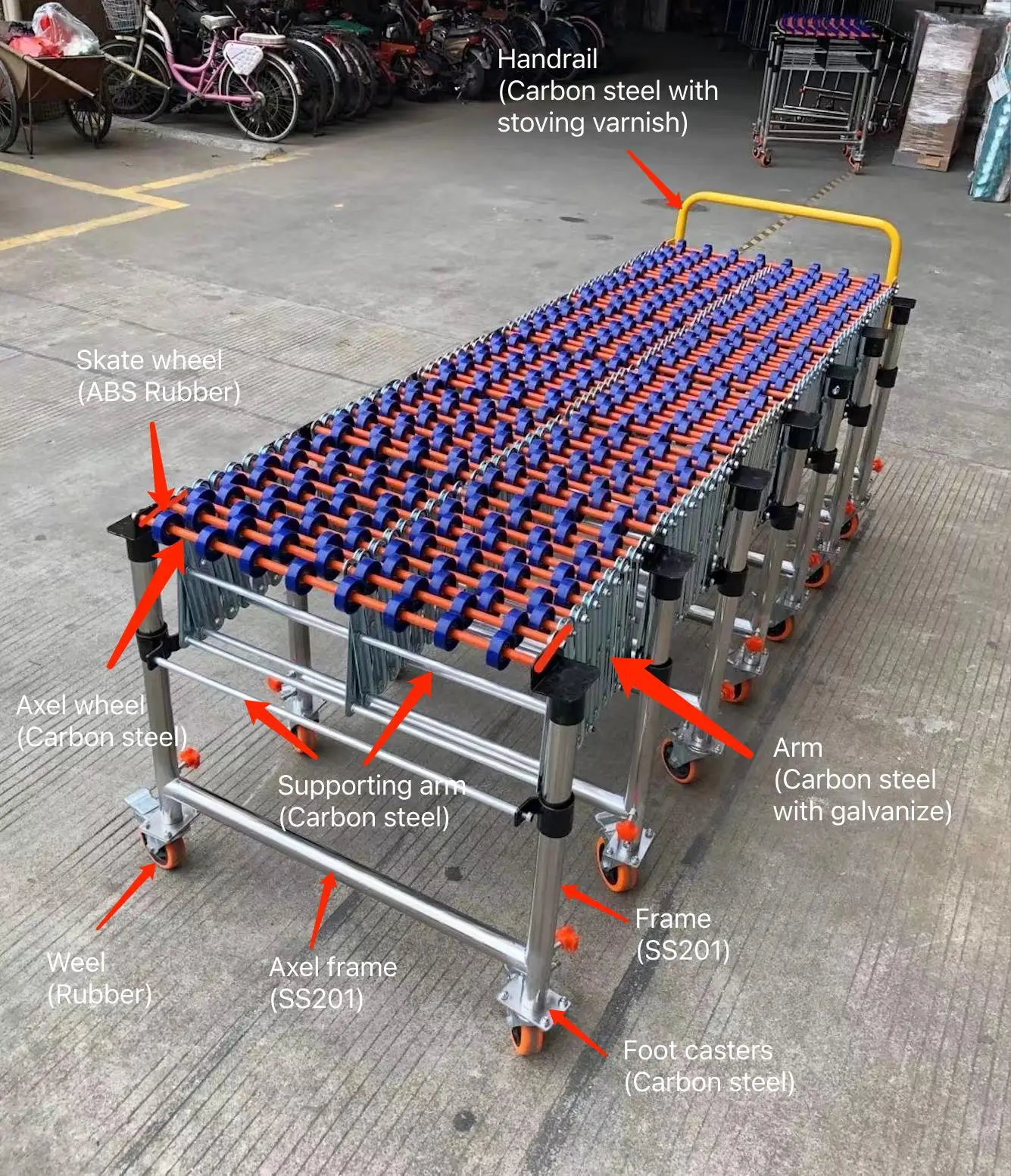 Sentao Flexible Telescopic Skate Wheel Conveyor - Buy Skate Wheels ...