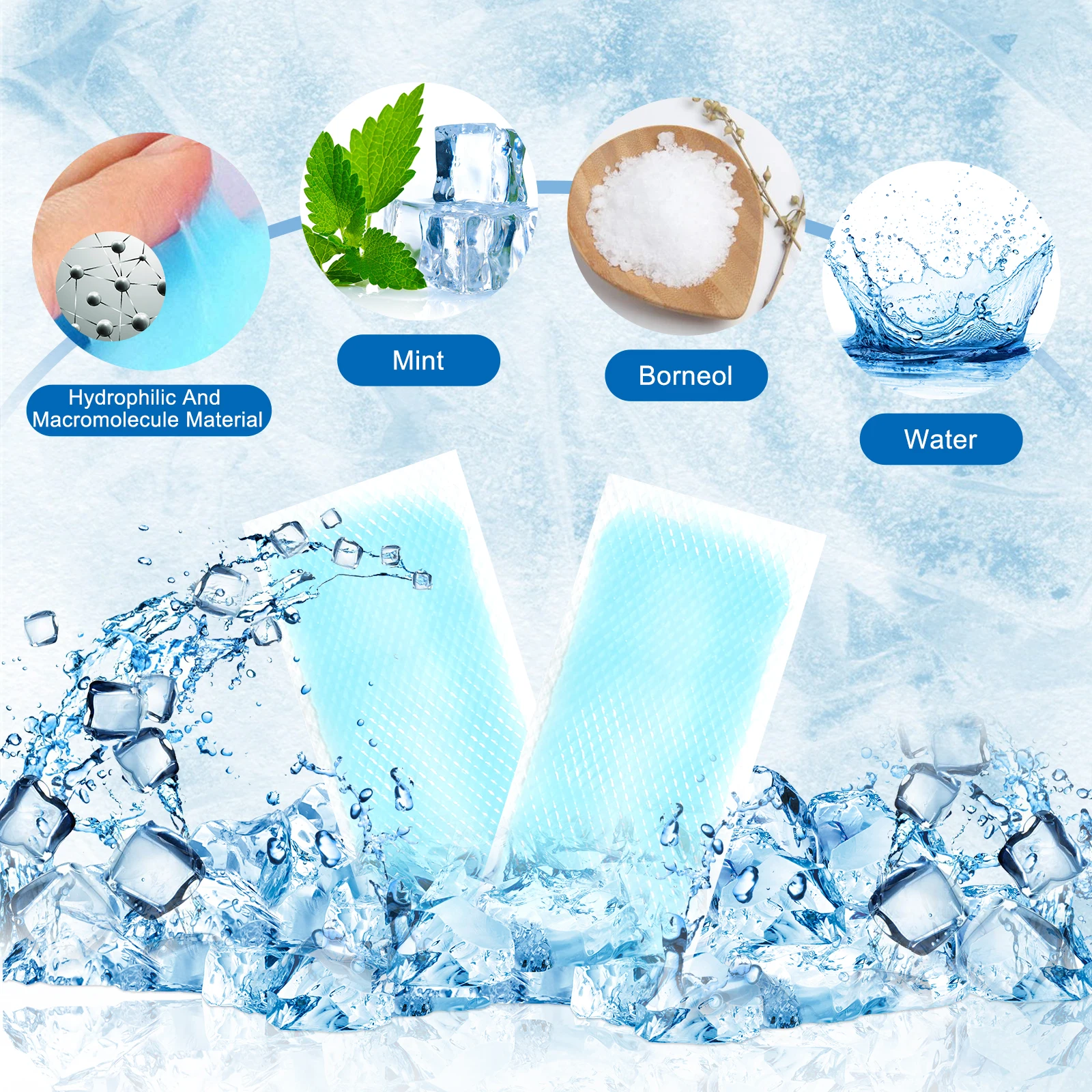 40 Sheets Cooling Gel Patches Cooling Forehead Strips Cooling Gel Sheet ...