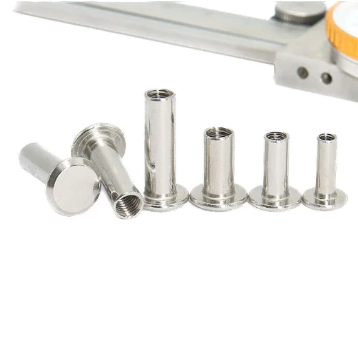 304 Stainless Steel Rivets Flat Head Beveled Eleven-figure Slot Male ...